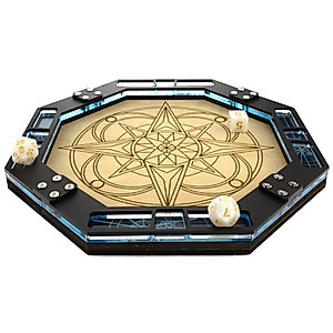 C4Labs Dice Tray 10" Octagon Laser Etched Wood - Compass - Blue