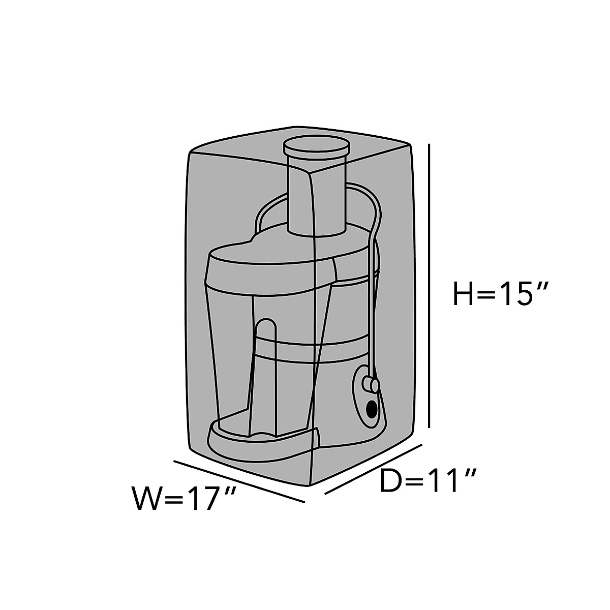 Covermates Keepsakes – Juicer Cover – Dust Protection - Stain Resistant - Washable – Appliance Cover, Black