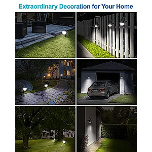 Xibolar Solar Spot Lights Outdoor [2 Pack], 32 LED Solar Powered Landscape Spotlights, IP65 Waterproof Solar Outdoor Lights, Auto On/Off 2 Modes Lighting for Yard Pathway Porch Patio(Cool White)