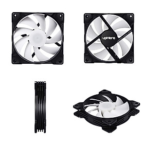 upHere 120mm PWM 4-Pin High Airflow Long Life Case Fan for PC Cases, CPU Coolers, and Radiators 3-Pack,SR12-BW4-3-US