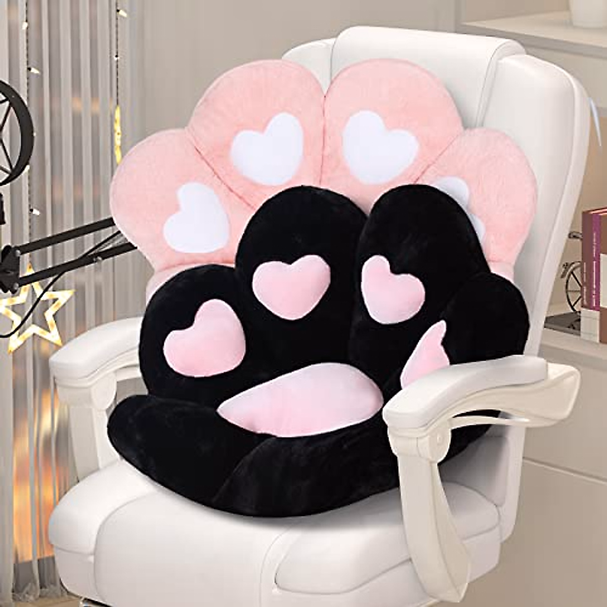 OtNiap Cute cat Paw Plush Pillows, Soft and Comfortable Sofa Cushions/Office Chair Seat Cushion Lazy Sofa Bear Paw Chair Cushion for Chair,Home, Bedroom Shop and Restaurant Decor 24"x 22" (Black)