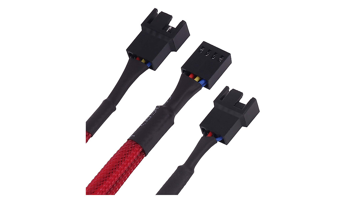 PWM Fan Splitter Cable, Yeebline 3 Pack Sleeved Braided Computer PC Fan ...