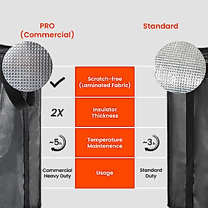 Durable 3XL PRO Insulated Cooler Bag and Food Warmer for Delivery & Grocery Shopping with Zippered Top, Black Commercial Grade (1 Pack)