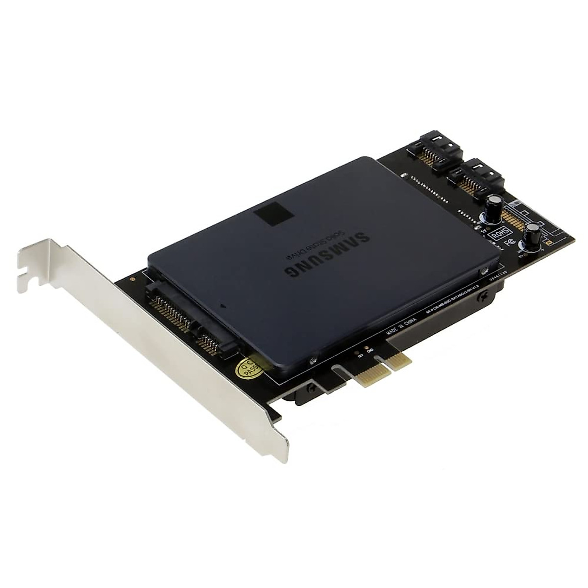 SEDNA - PCI Express (PCIe) Dual 2.5 Inch SSD / HDD Mounting Adapter (Short Double Side SSD Version) ( with Built in Power Circuit, no Need SATA Power Connector, ), SSD/HDD not Included