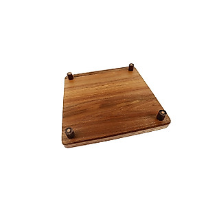 soldbbq Grill Griddle Cutting Board With 4 Legs for Blackstone, Acacia Wood Cutting Board for Camp Chef and More Grill Griddle, 11.8" L x 11.8" W