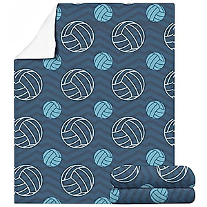 Throw Blankets Volleyball Blanket All Year Lightweight Blue Summer Blanket Soft Bed Blanket Breathable Cooling Blanket Travel Blanket for Women Men Cozy Luxury Blanket 80"x60"