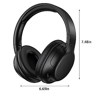 Wireless Over The Ear Bluetooth Headphones 5.3 Active Noise Cancelling Headphones, Foldable Deep Bass HiFi Stereo Wireless Headsets with Mic Lightweight Memory Foam Soft Earmuff