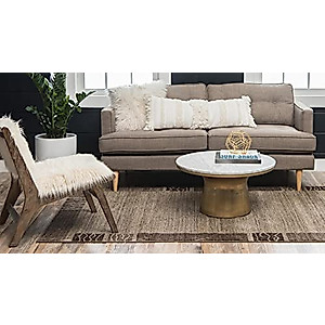 Rugs.com Angelica Collection Rug – 3' x 5' Dark Beige Medium Rug Perfect for Entryways, Kitchens, Breakfast Nooks, Accent Pieces