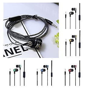 Wired Earbuds with Mic in-Ear Headphones with Tangle-Free Cord HiFi Stereo Noise Isolating Ergonomic Sport Earphones