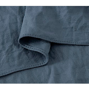 Chezmoi Collection Aria 3-Piece Pinch Pleat Pintuck Ruffle Skirt Bedspread Set - French Country Chic Farmhouse - California King, Dusty Blue