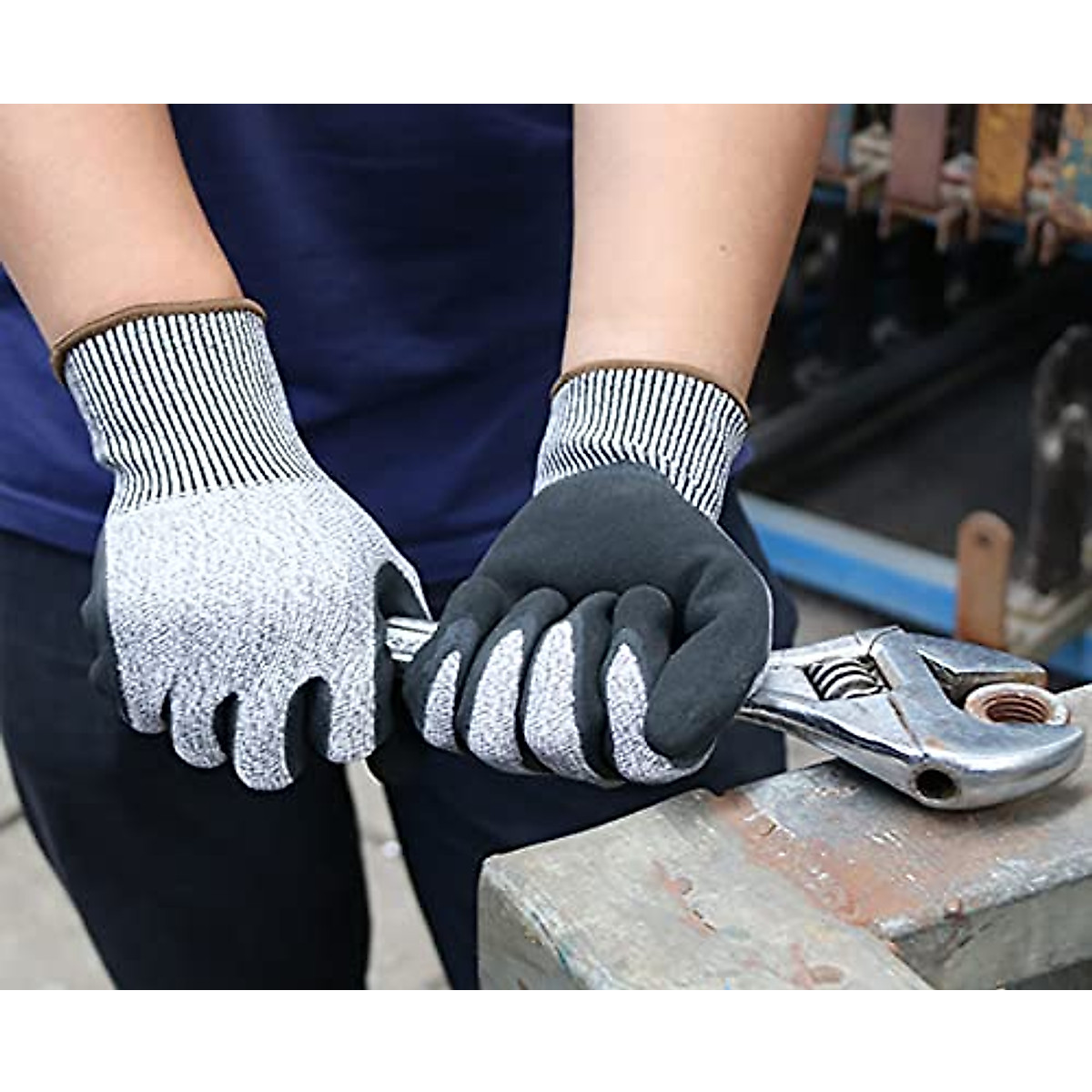 PROGANDA 2 Pairs Grip Cut Resistant Gardening Gloves Level 5 Protection for Outdoor DIY Garden Fishing Car Multipurpose