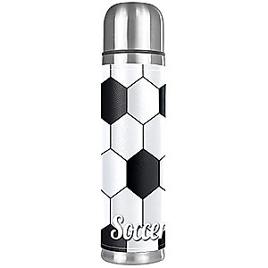 Soccer Background Stainless Steel Water Bottle Leak-Proof, Double Walled Vacuum Insulated Flask Thermos Cup Travel Mug 17 OZ