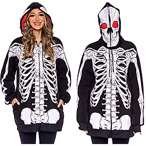 Funziez! Fun Halloween Hoodies, Pumpkin and Skeleton Pullover Costumes, Adult Hooded Sweatshirts for Women and Men