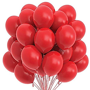 PeStary 50pcs 12inch Red Balloons Latex Balloon for Party (Red)