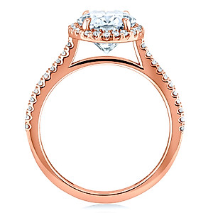 Kobelli Oval Moissanite Halo Engagement Ring 2 1/4 CTW 14k Rose Gold