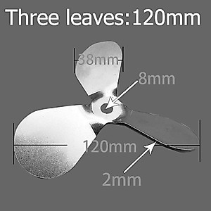 1pc Laboratory 304 Stainless Steel Stir Bar Three-bladed Paddle Stir Bar Three Propeller For Lab Mixer (Size : Three leaves 120mm)