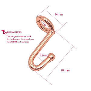 Koobay Clothes Hanger 36Pcs Connector Hooks Stable Hanger Rose Gold Metal Outfit Hangers Extender Clips Mini Cascading Hanger Hooks