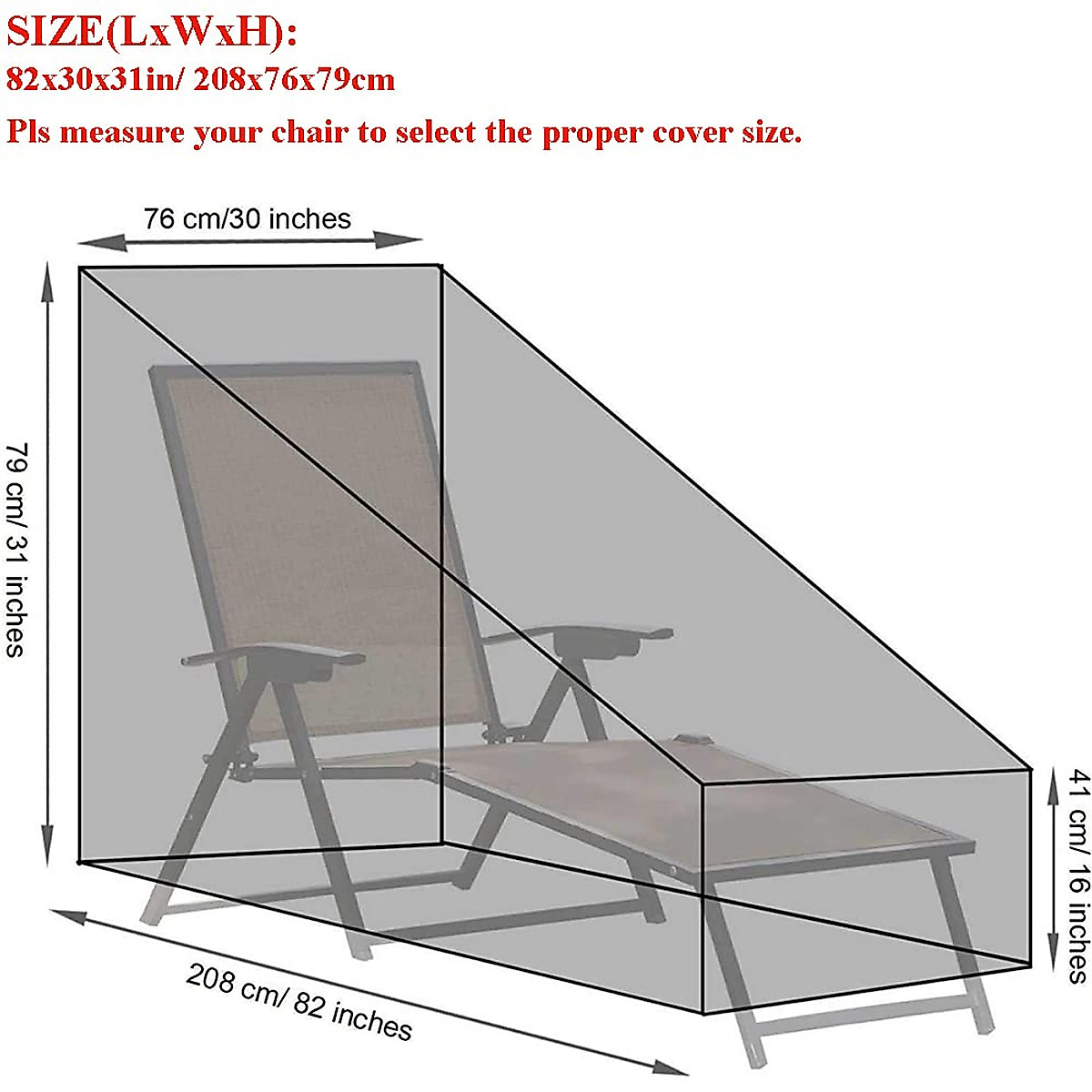 Patio Chaise Lounge Cover Grey Skyour Waterproof Heavy Duty Outdoor Recliner Cover SUN Pool Bench Chaise Longue Chair Furniture Covers for Garden Yard (2)