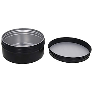 Auniwaig 10pcs 5 oz 150ml Round Aluminum Cans Tin Can Screw Top Metal Lid Containers DIY Tins Makeup Storage Box for Crafts Spices Candles Candies Tea Gift(Black)