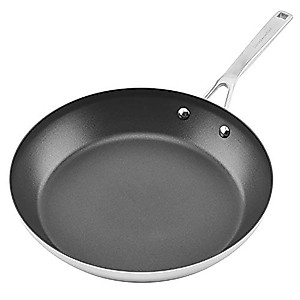 KitchenAid 3-Ply Base Brushed Stainless Steel Nonstick Fry Pan/Skillet, 12 Inch