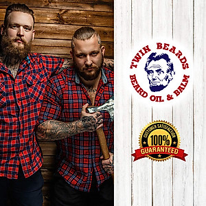 Twin Beards Sandalwood Beard Oil for Men | Beard Conditioner for Men | Essential Beard Care | Beard Softener for Men during Beard Growth | Beard Moisturizer | Mens Beard Oil Sandalwood | 4 oz