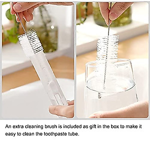 prony 5 in 1 Portable Travel Toothbrushes with Built-in Refillable Toothpaste Tube, Built-in Toothbrush Case, Extra Soft Bristles and 2 Additional Replaceable Toothbrush Heads, Travel Size Toiletries