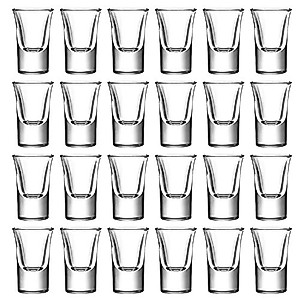 1.2oz / 35ml Shot Glass Set with Heavy Base, Clear Shot Glasses for Whiskey, Vodka and Liqueurs, Set of 24