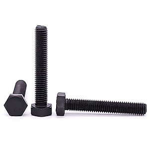 M12-1.75 x 40mm Hex Bolts, 12.9 Grade Alloy Steel, Black Oxide Finish, Full Thread, Coarse Thread UNC, Hexagon Head Bolts 10 PCS