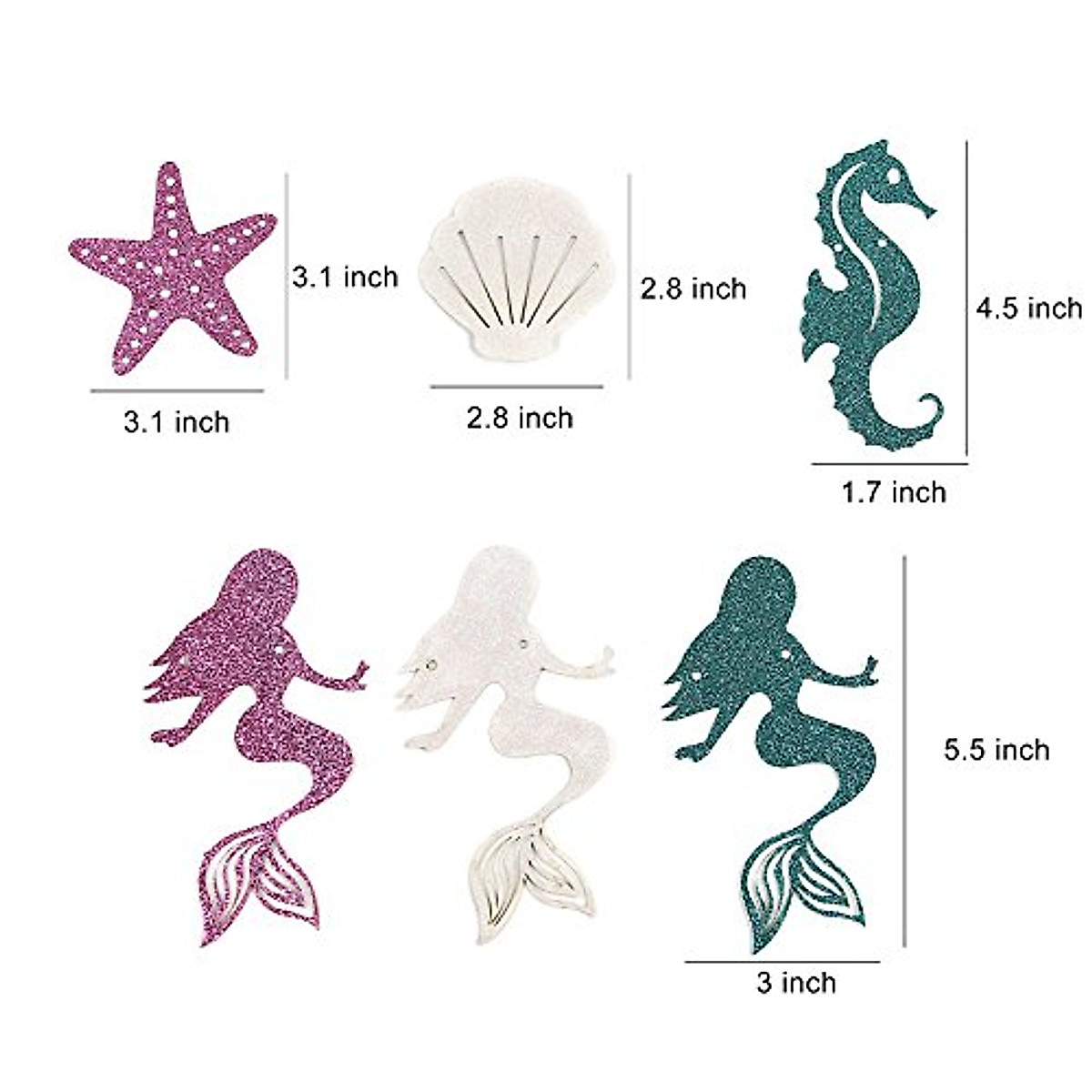 Mermaid Seashell Banner Garland Party Supplies for Kid Birthday Party Decoration
