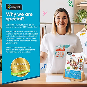 SIIHENRRY Premium DTF Transfer Film: A4 (8.3" x 11.7") 15 Sheets Matte PET Heat Transfer Paper for All DTF&DTG Printer Direct Print On T Shirts Textile