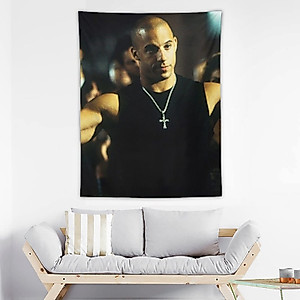 Vin Diesel Tapestry The Fast And The Furious Stars Polyester Tapestry Wall Art Print Gift Picture Painting Tapestries Artwork Bedroom Home Decor 30"x40"