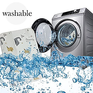 MUYG Washable Guinea Pig Cage Liners,4 Pack Hamsters Anti Slip Absorbent Pee Pads Small Animals Cute Waterproof Training Bedding Liner Pad for Bunny Rabbit Chinchilla Hedgehog(11.8x17.7in)