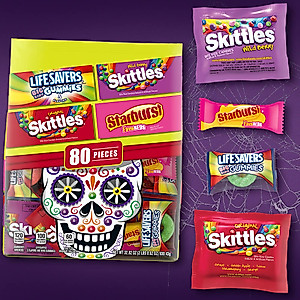 SKITTLES Wild Berry, SKITTLES Original, STARBUST FaveREDS, and LIFE SAVERS Gummy Candy Assortment, 32.82 oz Bag