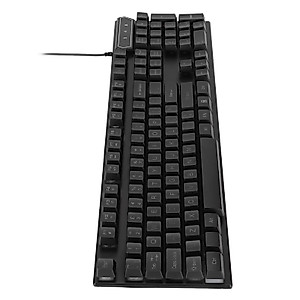 RGB Gaming Keyboard and Mouse Combo for PC,104 Keys Wired LED Backlit Keyboard,Injection Molded Floating Keycaps,Quick Response Gaming Mouse(Black)
