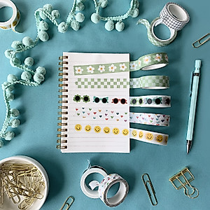 ZYNSHE Washi Tape Set, 16 Rolls of 15 mm Wide (7 m Long), Cute Decorative Tape for Scrapbooking, Bullet Journals, Planner Supplies