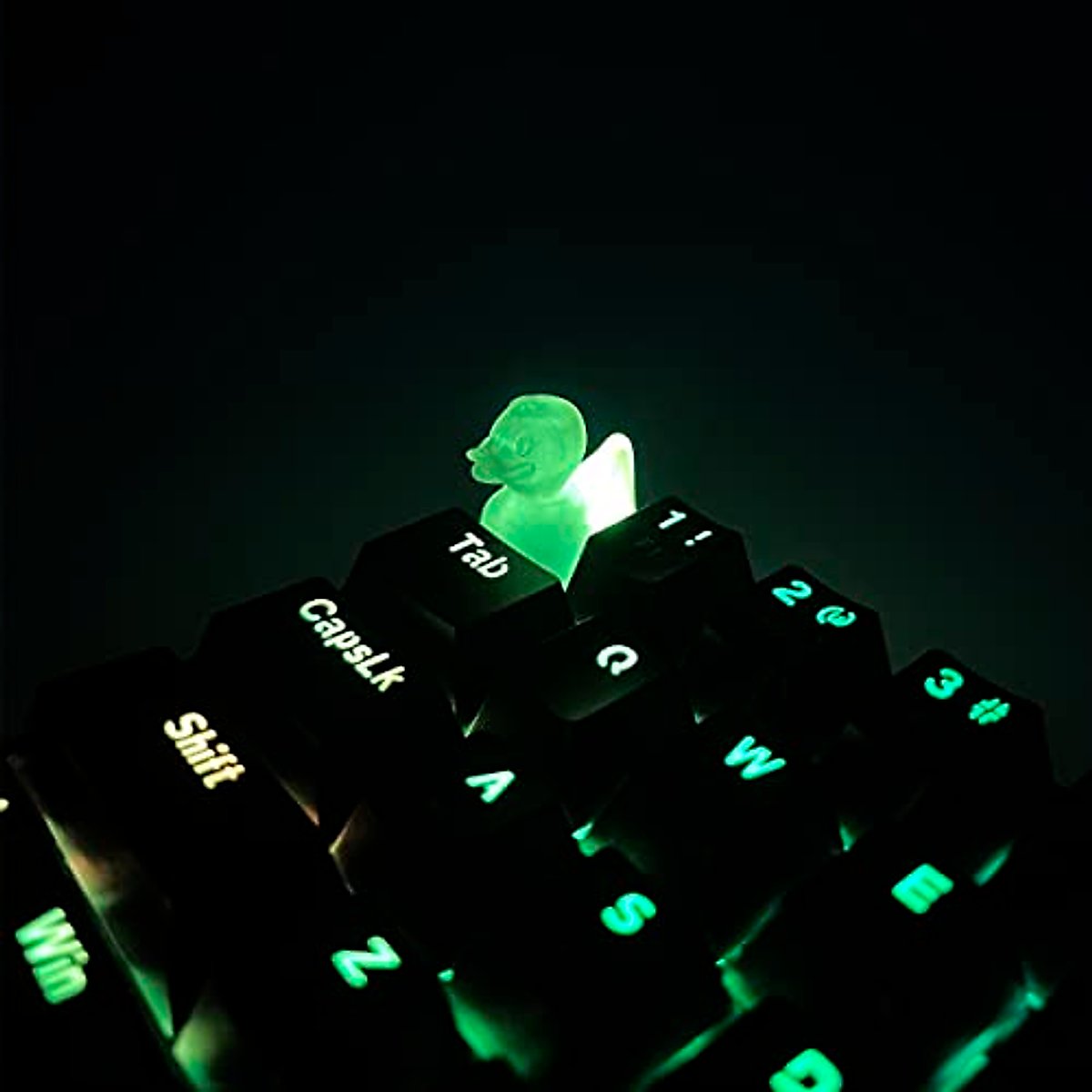 Custom Keycap for Mechanical Gaming Keyboard - Design Cute Duck Transparent- Artisan Cherry MX Made in Resin with Universal Compatibility - Unique Gift Idea