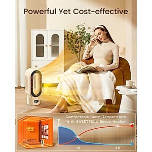 SWEETFULL Space Heater for Indoor Use, LED Bladeless 1000W Energy Efficient Portable Heater 2-8h Timer, Electric Heater Gifts for Women,Birthday Gifts for Women Mom,Womens Gifts for Christmas Grandma