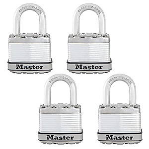 Master Lock M1XQ Magnum Heavy Duty Padlock with Key, 4 Pack Keyed-Alike