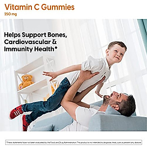Doctor's Best, Vitamin C Gummies 250mg per Serving Great Tasting Immune Brain Eyes Heart Circulation Antioxidant Support Natural Pectin Vegan Gluten Free CT, Fruit, 120 Count