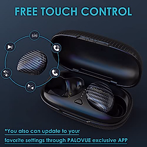 PALOVUE True Wireless Earbuds Earphones, Bluetooth 5.2 Headphones Qualcomm CSR with CVC8.0 and 4 Mic Noise-Cancelling for Stereo Deep Bass Sound, IPX5 Waterproof Touch Control in-Ear Buds, iSound-X