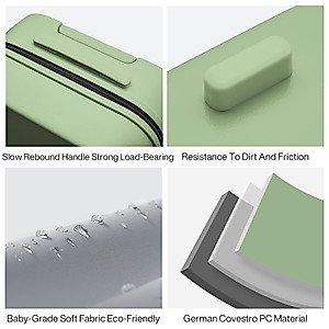 mixi Carry On Luggage Suitcase with Spinner Wheels Hardshell Lightweight Rolling Suitcases PC with Cover & TSA Lock for Business Travel,20inch, Avocado Green