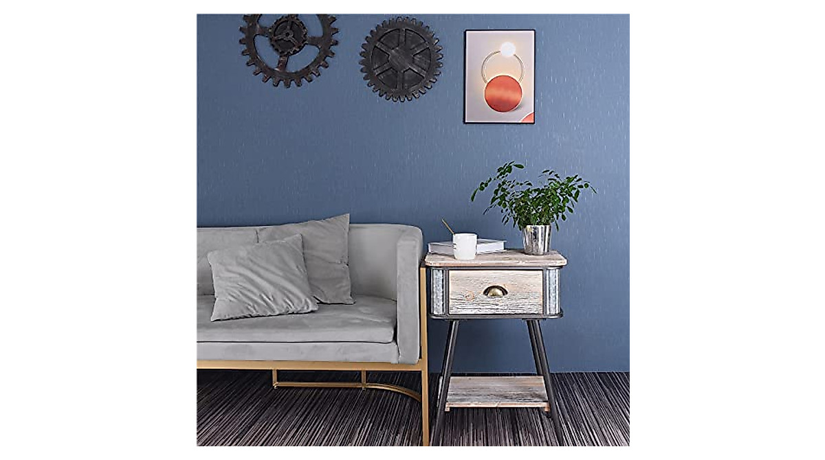 Hoeneo End Table with 1 Drawer,Solid Wood Sofa Side Table,Bedroom ...