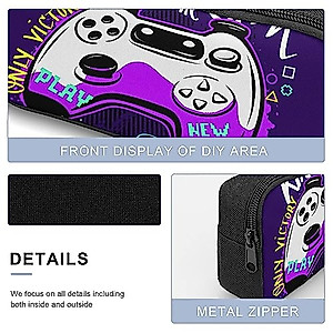 NAWFIVE Gamepad Graffiti King Backpack with Lunch Box And Pencil Case Set Game Gaming Art Travel Daypack Bookbag for Men Women Laptop Backpack 3pcs