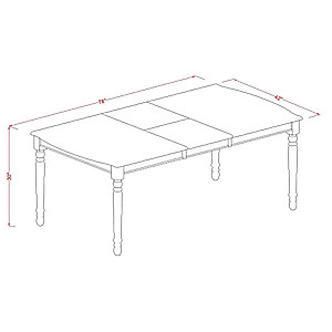 East West Furniture DOIP9-LWH-W 9 Piece Dining Set Includes a Rectangle Dining Table with Butterfly Leaf and 8 Kitchen Chairs, 42x78 Inch, Linen White