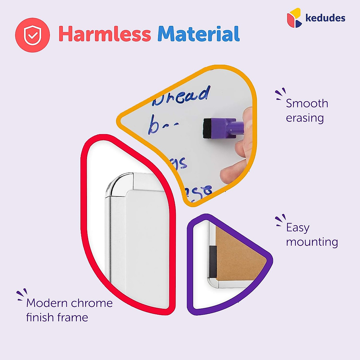 Magnetic Small White Board Dry Erase 11’’x14’’ - Mini Dry Erase Board with 6 Markers, Personal Whiteboards for Refrigerator Wall, Fridge White Boards, Handheld Whiteboard for Little Kids & Students