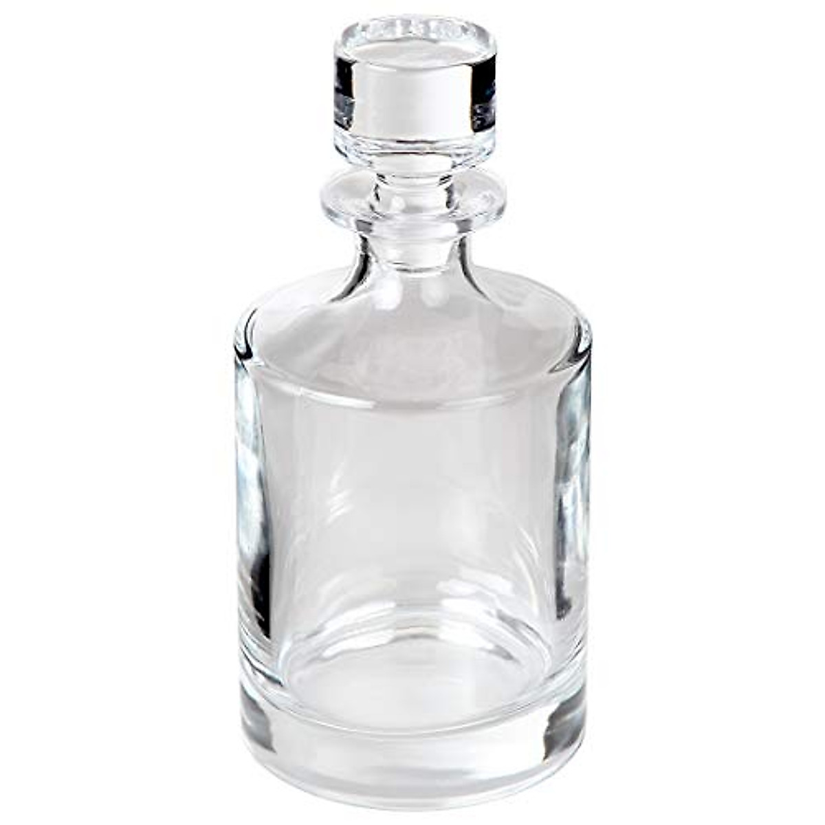 Lily's Home Glass Decanter for Whiskey, Bourbon, Brandy, Wine or Any Other Liquor or Beverage. With a Glass Stopper. Round, Stylish and Functional Piece (26 Ounces)