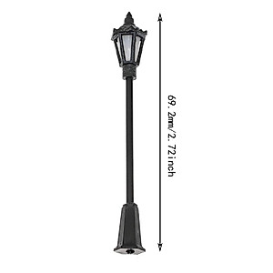 Maxmoral 10pcs 70mm Model Railway Antique Lamp Garden Street Light HO OO TT Scale 1:100 New