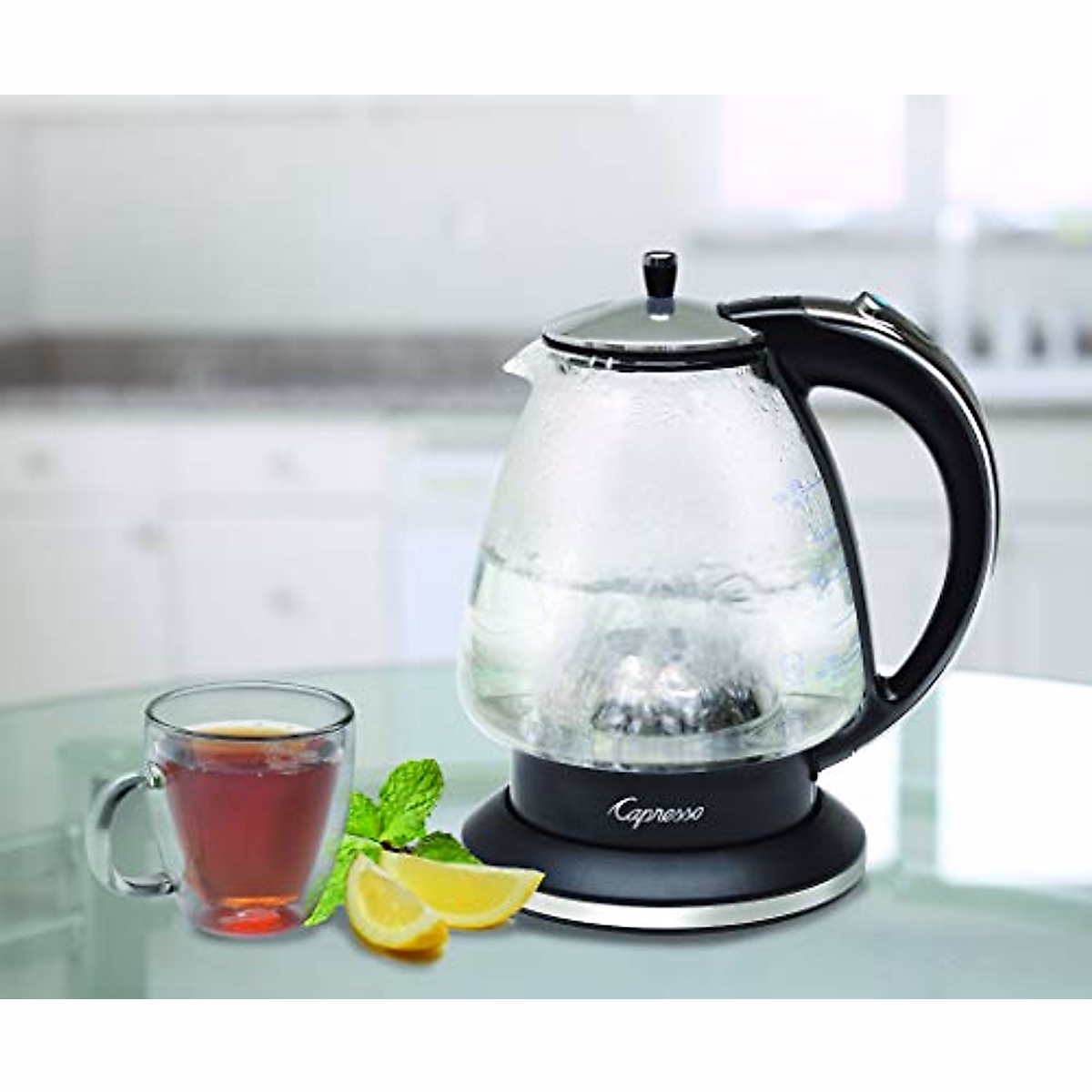 Capresso 240.03 Water Kettle, 48 oz, Polished Chrome and Black