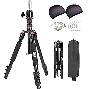 GEX 59" Mannequin Tripod Multifunction Stand Canvas Block Training Doll Manikin Head Wig Stand for Cosmetology Hairdressing (Black)