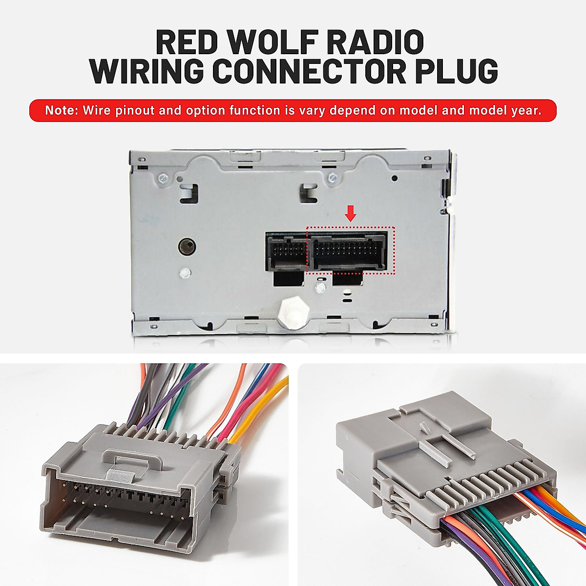 RED WOLF Stereo Wiring Harness Fit for 2002-2008 GMC Envoy Sierra Chevy Silverado Impala Aftermarket Stereo Radio Wire Cable Connector Adapter